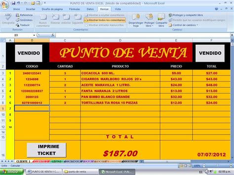 Programa Punto De Venta Y Codigo De Barras En Excel Facil 250 00 En