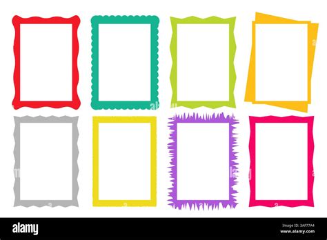 Set Of Rectangle Frames With Wavy Edges Zigzag Wavy Edges Rectangles Photo Frames Text Boxes