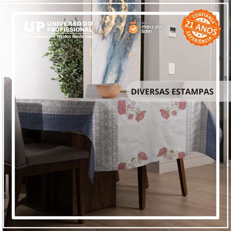 Toalha De Mesa Térmica Impermeável Pvc Ponto Cruz Azul Marinho 140m