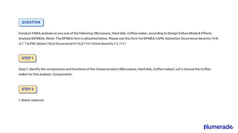 Solved Conduct Fmea Analysis On Any One Of The Following Microwave