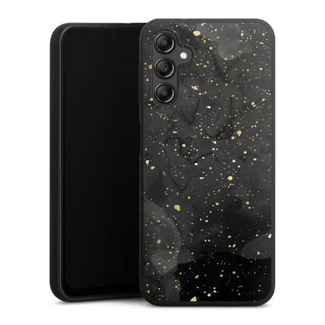 Deindesign Handyhülle Marmor Glitzer Look Gold And Kupfer Marble Black