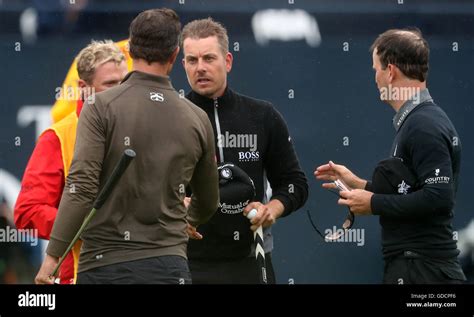 Swedens Henrik Stenson Shakes Hands With Australias Adam Scott After