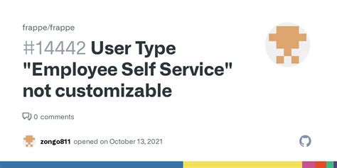 User Type Employee Self Service Not Customizable · Issue 14442