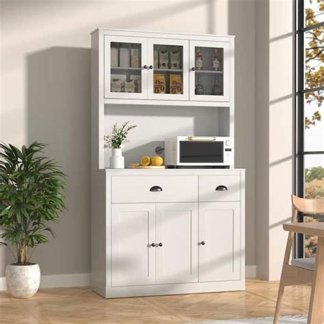 Microwave Pantry Cabinet With Insert White Cabinets Matttroy