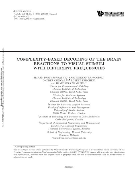 Pdf Complexity Based Decoding Of The Brain Reactions To Visual Stimuli With Different Frequencies