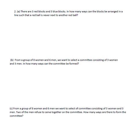 Solved 2 A There Are 3 Red Blocks And 3 Blue Blocks In Chegg Com