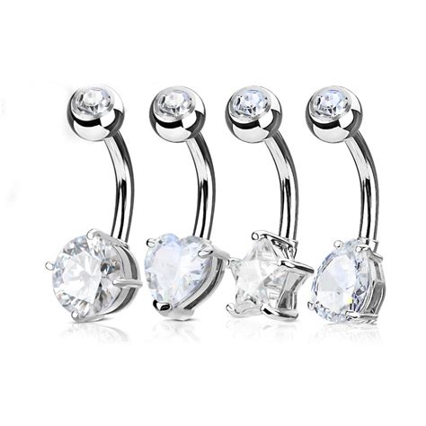 Kolczyk do pępka piercing stal chirurgiczna kryształ P96 sklep internetowy Piercing4u pl
