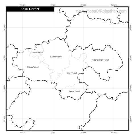 Kekri District Map With Tehsil Names Mapsofrajasthan