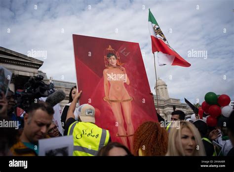 Demonstranten Versammelten Sich Auf Dem Trafalgar Square Und