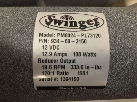 Replacement V Motor PM Gen I II Swinger MFG