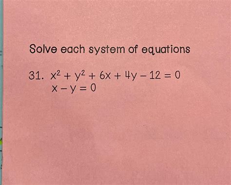 Solved Solve Each System Of