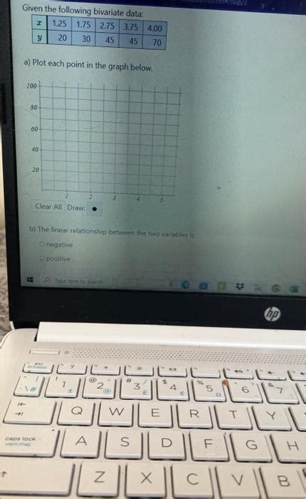 Solved Given The Following Bivariate Data A Plot Each