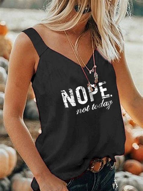 Sleeveless Casual Letter Tanks And Camis Justfashionnow Black Tank