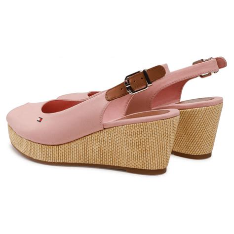 Tommy Hilfiger Iconic Elba Pink Low Wedge Sandals Millars Shoe Store