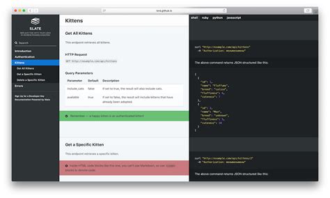 How To Build An Api Docs Site Using Slate By James Scott Technical