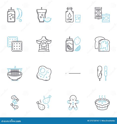 Nutritious Meals Linear Icons Set Balanced Wholesome Nutrient Dense