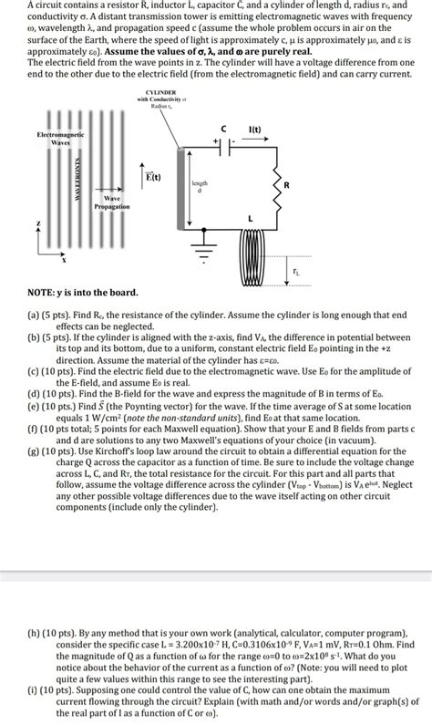 Solved A Circuit Contains A Resistor R Inductor L Chegg