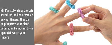 Mr Pen Spiky Sensory Rings 10 Pack Pastel Colors