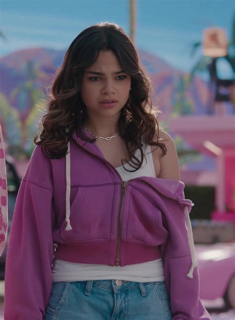 Purple Hoodie Of Ariana Greenblatt As Sasha In Barbie 2023 Movie