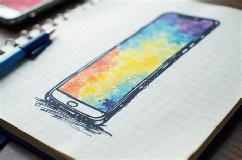 Hand Drawn Wireframe On Notebook Focusing On Mobile Responsiveness