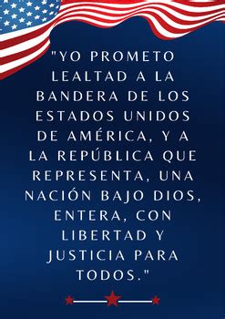 Pledge Of Allegiance In Spanish Poster By Se Orita D Tpt