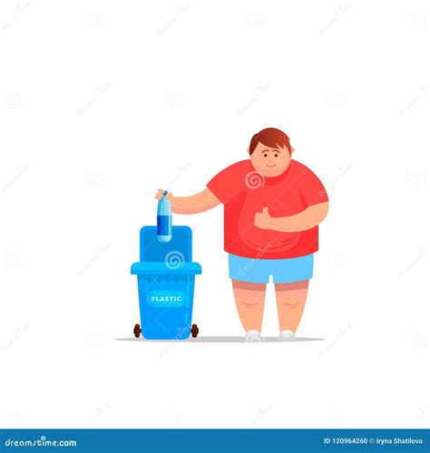 Man Hand Throws Garbage Into A Plastic Bottle Stock Vector Illustration Of Clean Happy 120964260