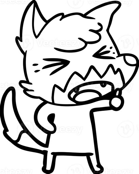 Enojado Dibujos Animados Zorro Icono 40498208 PNG