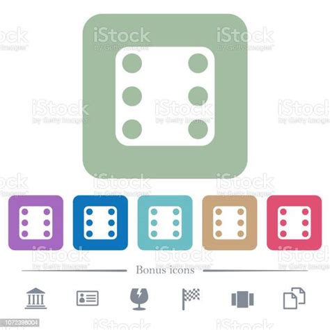 Domino 6 플랫 아이콘 색상에 둥근 사각형 배경 0명에 대한 스톡 벡터 아트 및 기타 이미지 0명 기 눈송이
