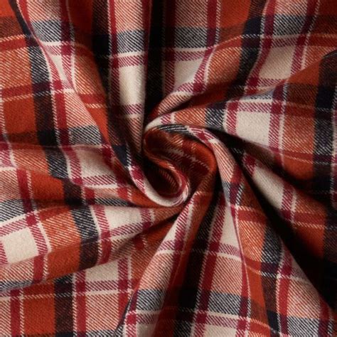 Eddie Bauer Rust Check Brushed Plaid Shirting Fabric Joann
