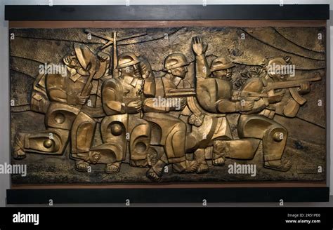 A Piece Of Communist Propaganda Art Called Quang Da Postmen A Piece Of Composite Art By Ngueyn