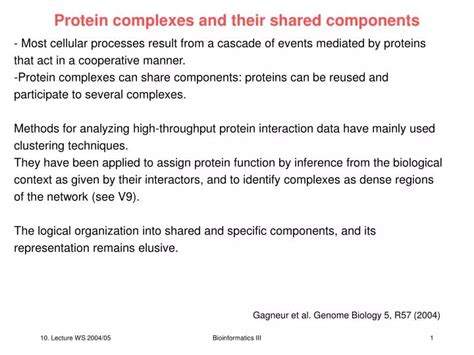Ppt Protein Complexes And Their Shared Components Powerpoint