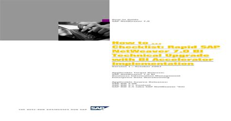 Download Pdf How To Checklist3a Rapid Sap Netweaver 70 Bi Technical