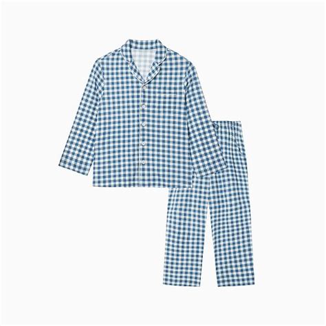 Jaju자주 키즈 보드라운 피치스킨 체크 10부 파자마 세트 Sivillage 에스아이빌리지