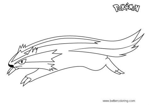Linoone From Pokemon Coloring Pages Free Printable Coloring Pages