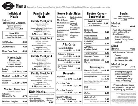 Boston Market Melbourne Fl Menu At Xavier Guerard Blog