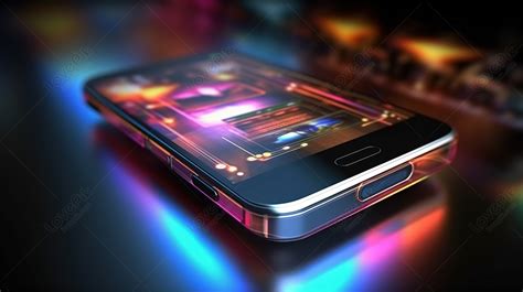 혁신적인 미디어 플레이어 디자인 미래형 3d 기술 배경에 스마트폰 통합 모바일 기술 배경 레이어 배경 설계 배경 이미지 Hd 모바일 기술 레이어 설계 배경 사진