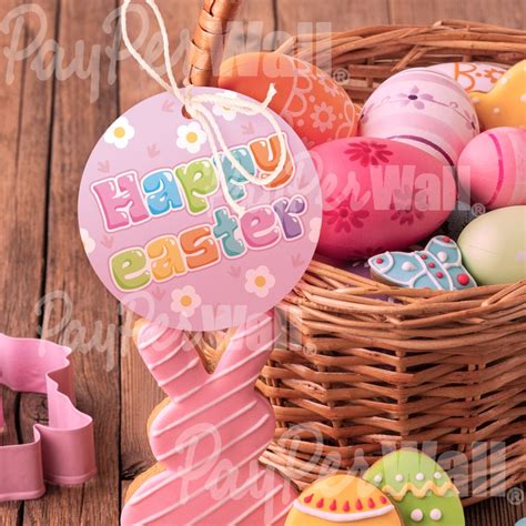 Happy Easter Daisy Easter Printable Circle Tags Cupcakes