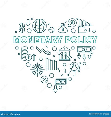 Monetary Policy Vector Heart Shaped Banner Macroeconomics