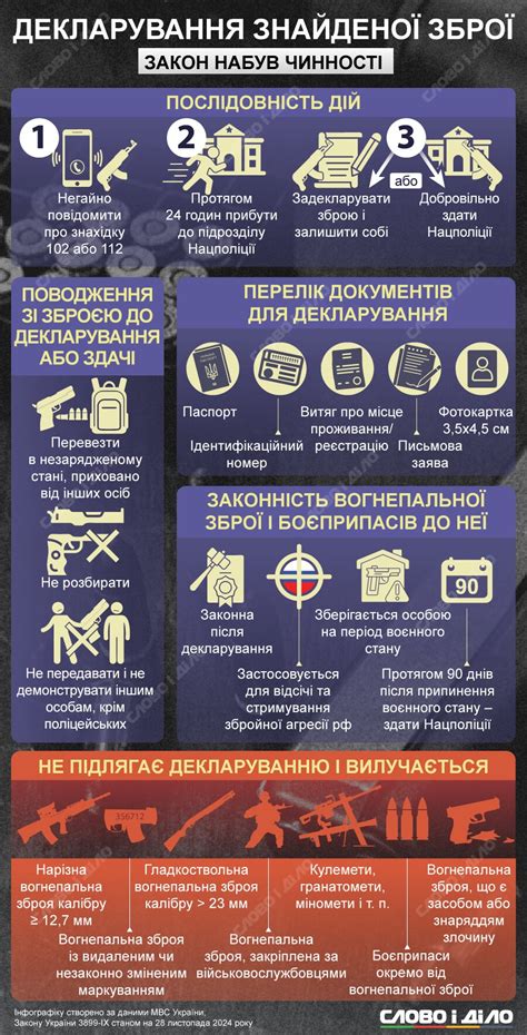 Як задекларувати знайдену зброю інструкція — інфографіка Читайте на Ukr Net