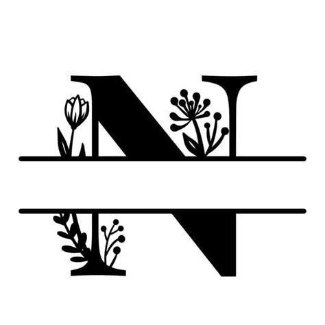 Split Letter Svg Letter N Svg Split Monogram Svg Split Frame Alphabet Split Alphabet Svg Split