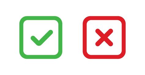 Tick And Cross Button Icon Shape Graphics Checkbox Symbol Vector Art At Vecteezy