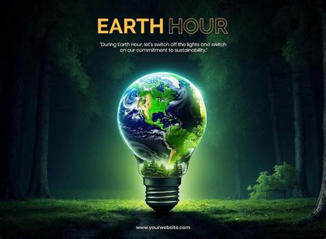 Premium Psd Earth Hour Concept Visual Metaphor Of A Green Energy