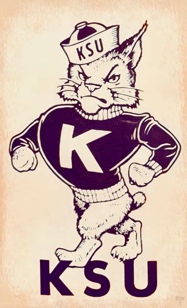 Vintage Ksu Wildcat Sailor Mascot Art By Row One Brand Wall Art