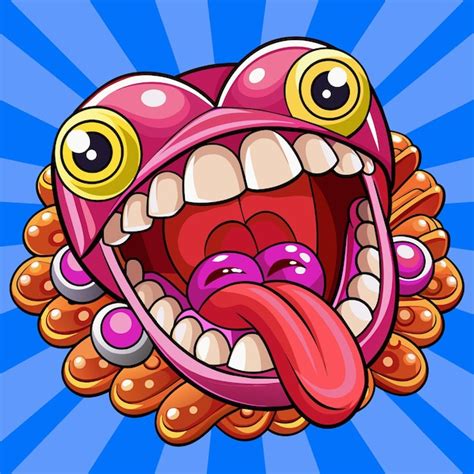 A Monster With A Big Mouth And A Big Mouth With Eyes And Mouth Open