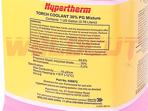 Cooling Liquide Hypertherm Hypercoolant 378l 028872 Welding
