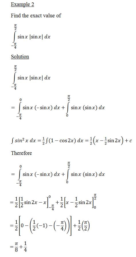 Definite Integrals Involving Modulus Jc A Level H2 Math Tuition Singapore