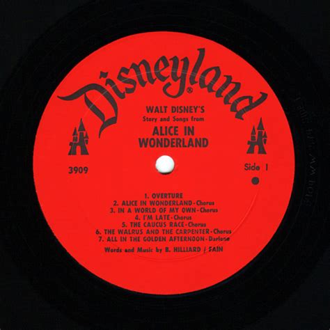 DisneylandRecords Walt Disney S Alice In Wonderland