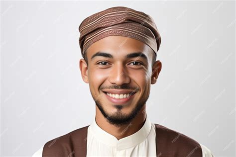 Premium Ai Image Generative Ai Close Up Portrait Of A South East Asian Muslim Man Wearing Kufi