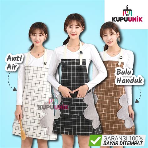 Jual Celemek Apron Masak Kotak Clemek Celmek Masak Dapur Kain Handuk