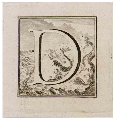 Luigi Vanvitelli Letter D Etching By Luigi Vanvitelli 18th